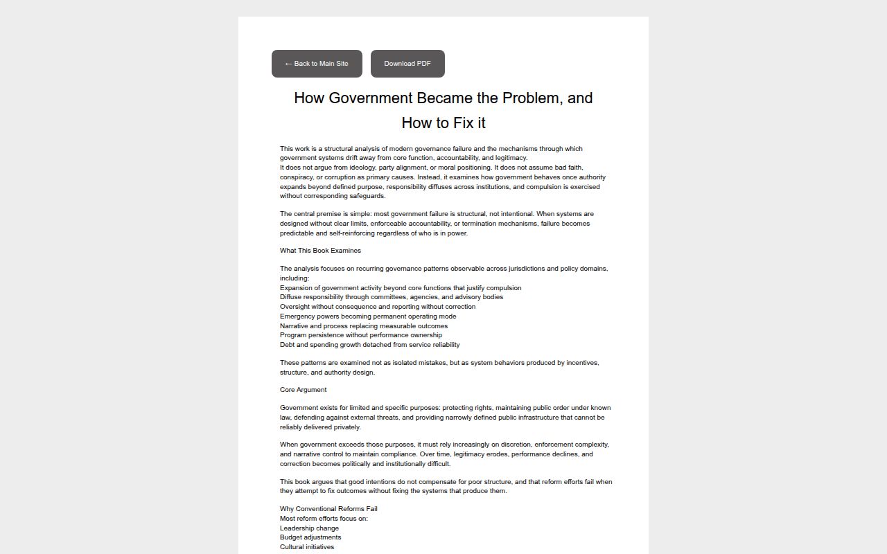 How Government Became the Problem, and How to Fix it